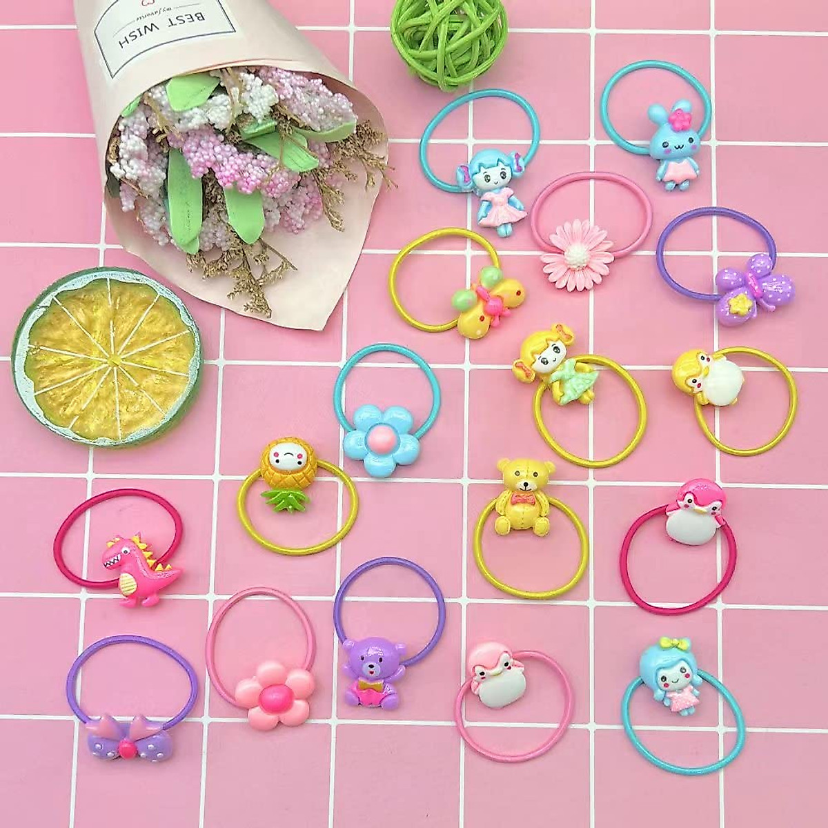 AMMY Hair Tie, 100 Pcs Hair Bands for Girls, Toddler Hair Ties, Colorful Hair Accessories, Ponytail Holders for Kids, Infant Girls, Children