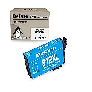 812XL Remanufactured Ink Cartridges Replacement for Epson 812 XL 812XL T812 T812XL to Use with Workforce Pro WF-7310 WF-7820 WF-7840 EC-C7000 Printer (1 Cyan)