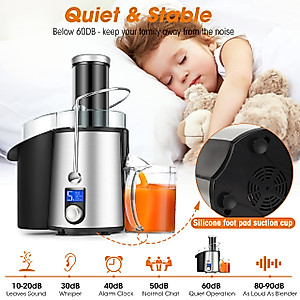 1000W 5 Speeds LCD Screen Centrifugal Juicer Machines Vegetable and Fruit, Regenerate Juice Extractor with Big 3" Wide Mouth, Anti-drip Compact Juice Maker, Easy Clean, High Juice Yield, BPA Free
