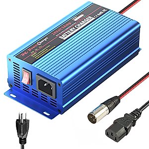 24V 5Amp Smart Automatic Battery Charger, Portable Battery Maintainer with XLR Connector for Car Boat Lawn Mower Marine Scooter Wheelchair Motorcycle eBike