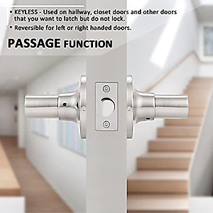 GOBEKOR 6 Pack Passage Lever Door Handle Brushed Nickel Wave Door Levers Interior Door Handles for Closet Keyless Indoor Door Locks