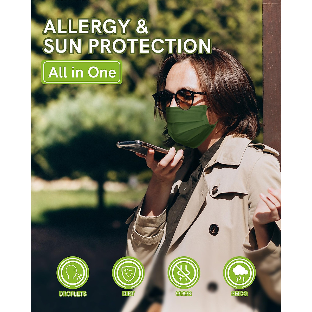 FriCARE Face Masks Disposable for Adults, 4 Ply ASTM Level 3, FSA HSA Eligible, Allergy Protection, Individually Wrapped, 100 Pack, Assorted Fall