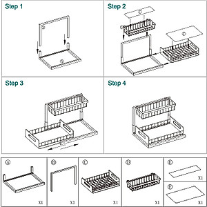 Under Sink Organizer and Storage 2 Tier Sliding Cabinet Basket Drawer Shelf Under Cabinet Storage for Bathroom Living Room