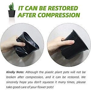 UPMCT 4 5 6 Inch Nursery Pots Variety Pack, 24 Packs Round Flower Pots Decorative Plastic Pots for Plants with Drainage Hole Seed Starting Pots for Seeding, Succulent(4+5+6 Inch, Black)