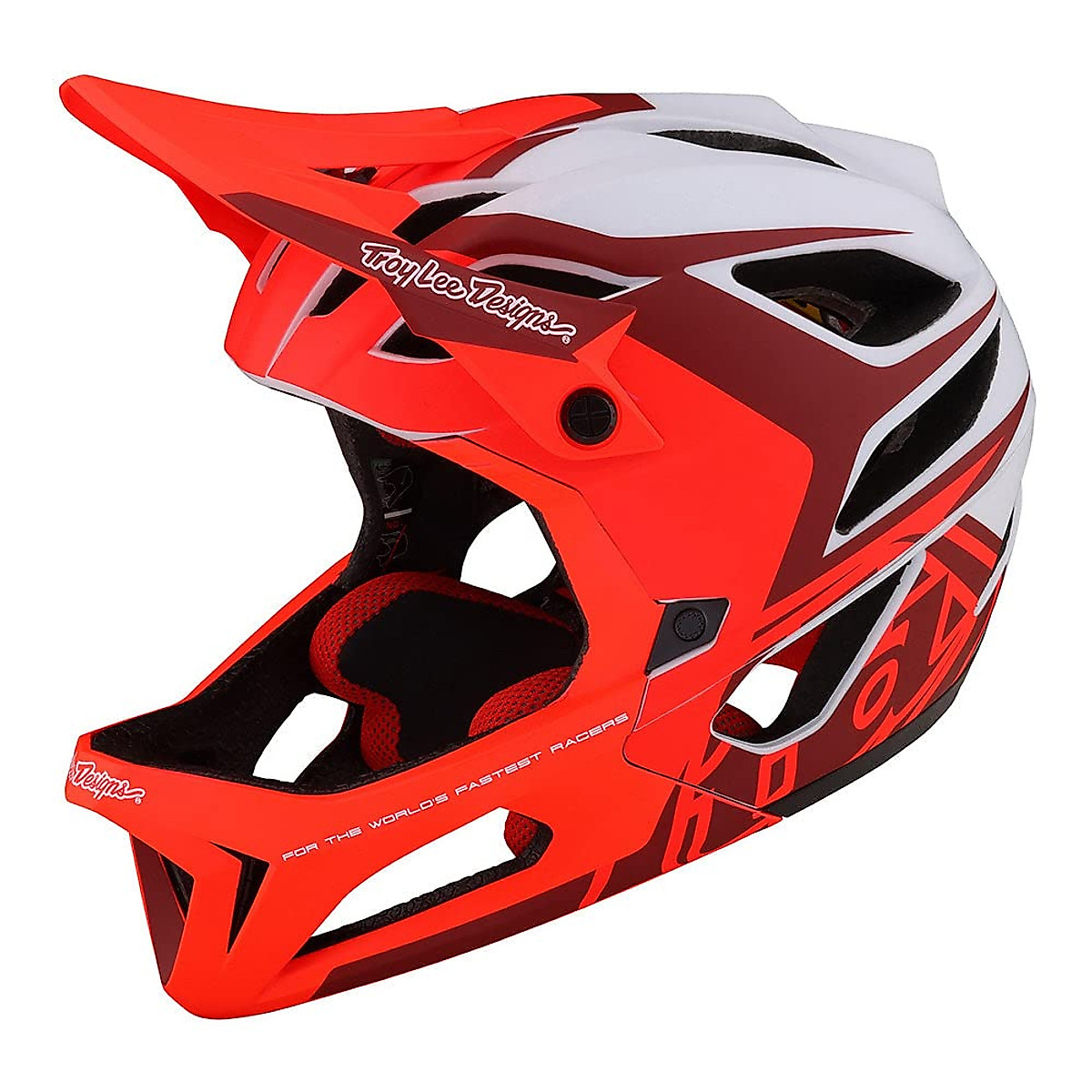 Troy Lee Designs Stage Valence Full Face Bicycle Helmet for Max Ventilation Lightweight MIPS EPP EPS Racing Downhill DH BMX MTB - Adult Men Women (Red, MD/LG)