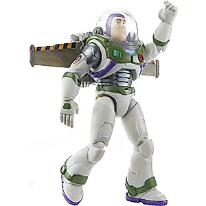 Disney and Pixar Lightyear 12-in Action Figure with Vapor Effect & Sounds, Buzz Lightyear Jetpack Liftoff Toy