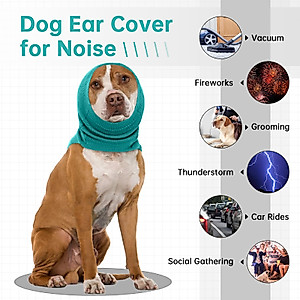 LeLePet Dog Noise Cancelling Ear Muffs Dog Ear Cover Dog Ear Muffs Noise Protection Dog Calming Hoodie for Blow Drying & Fireworks Dog Ear Cover for Anxiety Relief Ear Protection for Dogs