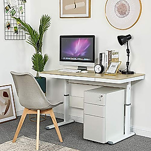 YITAHOME 3-Drawer Metal Filing Cabinet Office Drawers with Keys, Compact Slim Portable File Cabinet, Pre-Built Office Storage Cabinet for A4/Letter/Legal (Gray and White)