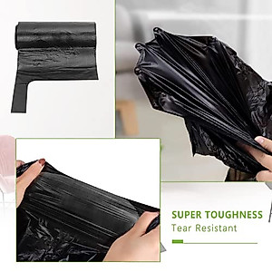 Songaa Garbage Bags 6 Gallon Trash Bags, Wastebasket Bin Liners 120 Count [Extra Thick] Rubbish Bags for Bathroom Bedroom Office Trash Can Black (6 Rolls)