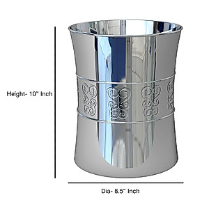 nu steel MG8H Stainless Steel Trash Can Wastebasket, Garbage Container Bin for Bathrooms, Powder Rooms, Kitchens, Home Offices Etched/shiny steel