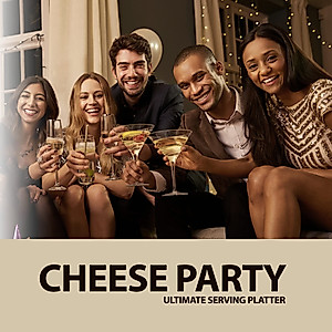 Cotswold Homeware Co Cheese Board Set - Wooden Serving Platter, Cheese Cutting Board & Cheese Knife Set, Charcuterie Accessories, Unique for Housewarming, Party Hosting Essentials