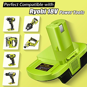 Fybemax Battery Adapter DM18RL Use for Ryobi 18V Tools,Convert Dewalt 20V & for Milwaukee M18 18V Llithium Battery to for Ryobi 18V P107 P108 Battery Tools, with 5V 2.1A MAX USB