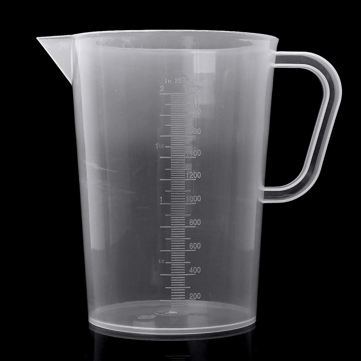 YiZYiF Kitchen Measuring Cup Plastic Graduated Pitcher Jug with Pour Spout and Lid for Cold Water Milk Tea Iced Juice Beer Without Lid 2000ml