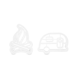 Camco 53369 Life Is Better at the Campsite Cookie Cutters - Perfect for Making Decorative Cookies - Includes (1) Campfire and (1) RV Cookie Cutter , White