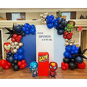 NISOCY Navy Blue Latex Balloon Arch Kit, 102PCS 18In 12In 10In 5In Navy Blue Balloons Arch Garland for Baby Shower Graduation Birthday 4th of July Independence Memorial Day Patriotic Party Decorations