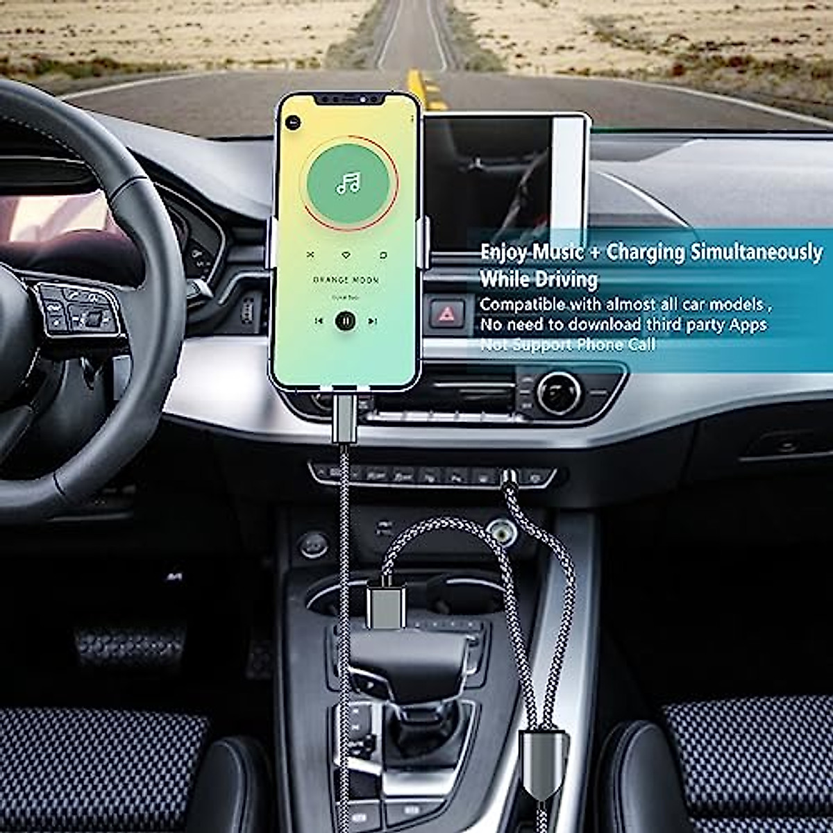 USB C to 3.5mm Car Aux Cable, 2 in 1 USB C to 3.5mm Car Stereo Aux Headphone Jack Cable with USB C Charging Compatible with Galaxy S23/S22 Ultra/S21/S21FE/S20, Google Pixel 7/7Pro/6, iPhone 15/15Pro