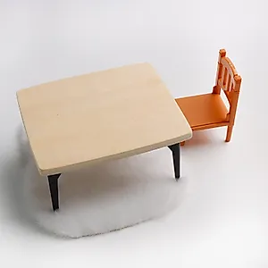 6 Pcs Miniature Furry Rugs Mini Carpets Pink and White Mini Faux Fur Rug for Mini House Furniture Decoration Accessories