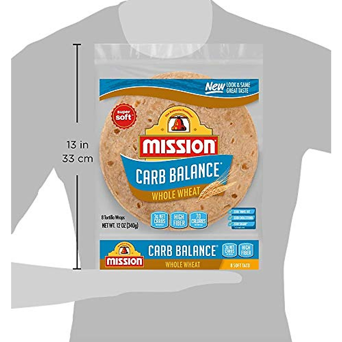 Mission Foods Carb Balance Whole Wheat Soft Taco, 8 ct 2 Bags 0g Trans Fat per serving