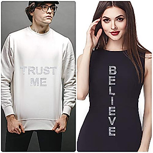 136 Pieces Rhinestone Letters Iron Stick on Sticker Large Glitter Bling Alphabet Letter Sticker Gemstone Border Sticker 34 Letters Self Adhesive Sticker for Art Craft Clothing Decor (Silver)