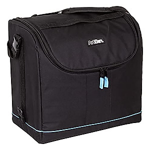 ArtBin 6922SP Tote Express Rolling Portable Art Craft & Sewing Storage Organizer Bag with Wheels-Fits Sewing Machine, 0, Black/Aqua