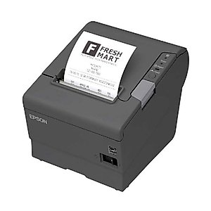 Epson TM-T88V Thermal Receipt Printer, USB and Serial Interfaces, Auto-cutter. Includes Power Supply. Color: Dark gray. (Interface Cables Not Included) (1