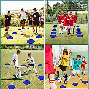 ZIECE Spot Markers Rubber Floor Dots 9inch Non Slip Flat Cones Agility Dots for Kids Soccer Basketball Sports Speed Agility Training, Preschool Classroom Activities (9inch 12Pcs Blue Spot Markers)