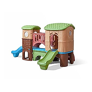 Step2 Clubhouse Climber Playset – Toddler Play Gym with Elevated Clubhouse, Two Slides, Bridge, and Crawl-Through Tunnel