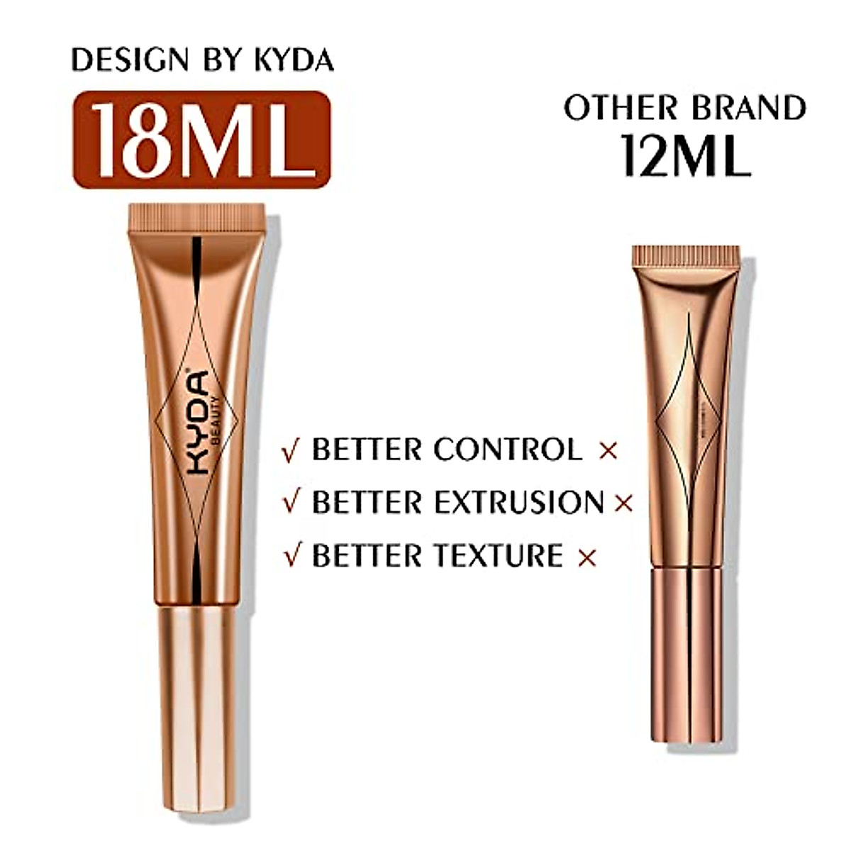 KYDA Contour Beauty Wand, Liquid Face Concealer Contouring with Cushion Applicator, High Coverage Natural Matte Finish, Lightweight Blendable Super Silky Cream Contour Stick, by Ownest Beauty-Medium