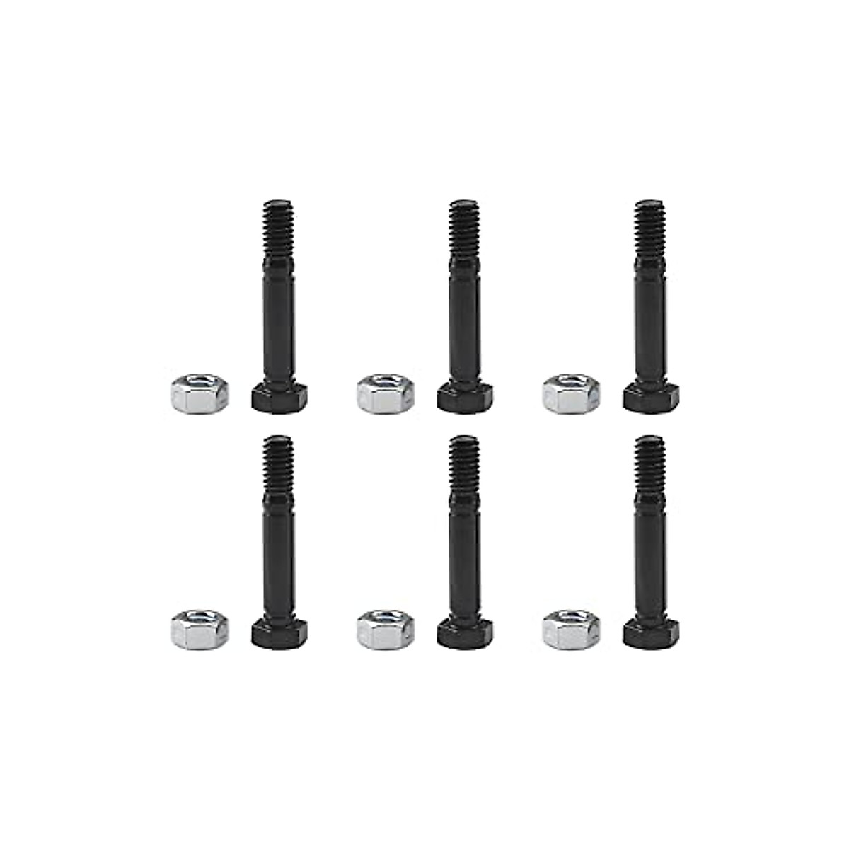 HYYLU (6) 52100100 Shear Pin Bolts with Nuts for Ariens 00659100 521001 Snow Blower - 6 Packs Snowthrower Parts (2'' × 5/16''), Black
