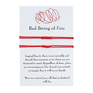7 Knot Red String of Fate Bracelets Good Luck Protection Red Rope Long Distance Matching Bracelet