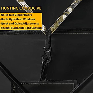 KingCamp Hunting Blind 270 Degree See Through with Carrying Bag 3 Person Ground Blinds for Deer Hunting Pop Up Turkey Blinds for Hunting Ground Blinds Portable Durable Camouflage Turkey Hunting Tent