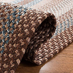 SAFAVIEH Braided Collection 4' x 6' Brown/Multi BRD313A Handmade Country Cottage Reversible Area Rug