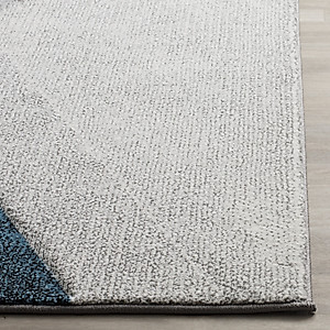 SAFAVIEH Hollywood Collection Runner Rug - 2'3" x 8', Grey & Teal, Mid-Century Modern Design, Non-Shedding & Easy Care, Ideal for High Traffic Areas in Living Room, Bedroom (HLW710D)