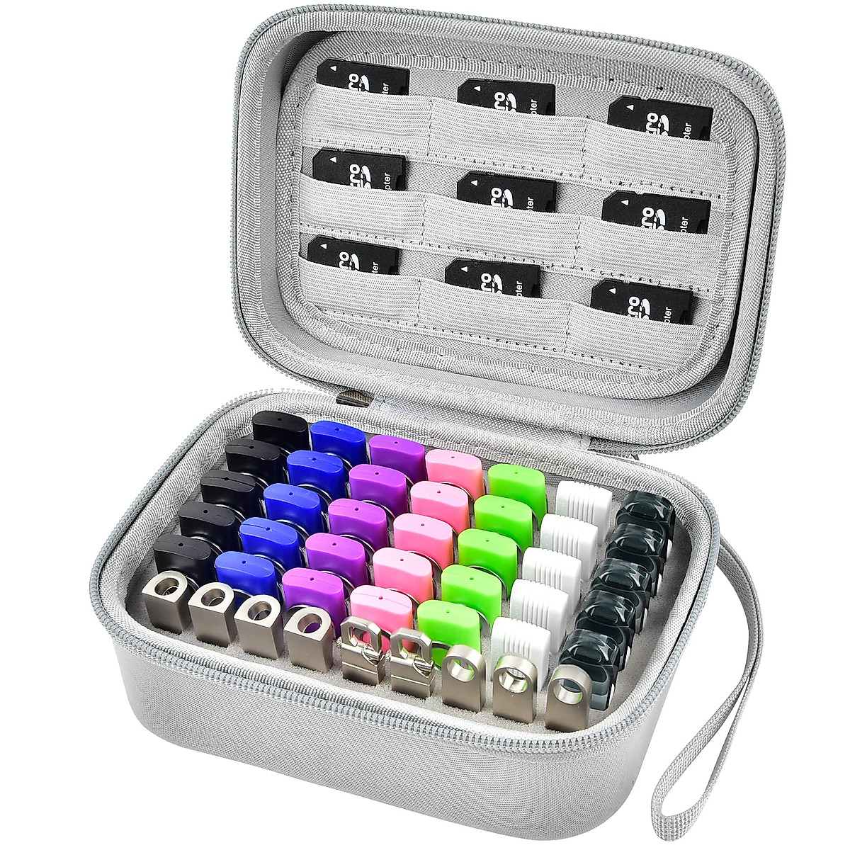 Hard Carrying Case for Oculus Quest 2 All-in-One VR Gaming Headset with USB Flash Drive Case Grey - 2 Pack