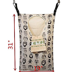 Amlrt Adjustable Door-Hanging Laundry Hamper with Stainless Steel Hooks