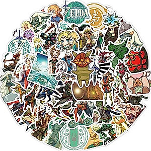 The Legend of Zelda Game Tears of the Kingdom Stickers,50Pcs Vinyl Waterproof Stickers for Laptop,Bumper,Skateboard,Water Bottles,Computer,Phone, Cool Stuff for Teens, Kids, Adults (Tears of the Kingdom)
