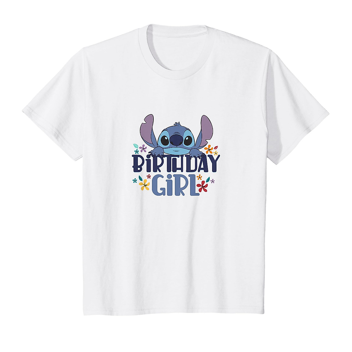 Disney Lilo & Stitch Birthday Girl Stitch Floral Birthday T-Shirt