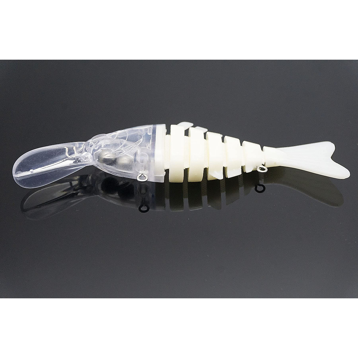 5PCS Whopper Popper Bass Lure 7 Multi Jointed Fishing Lure 15g 12cm with 6mm Free Eye Topwater Floating Rotating Tail Artificial Hard Bait 6mm