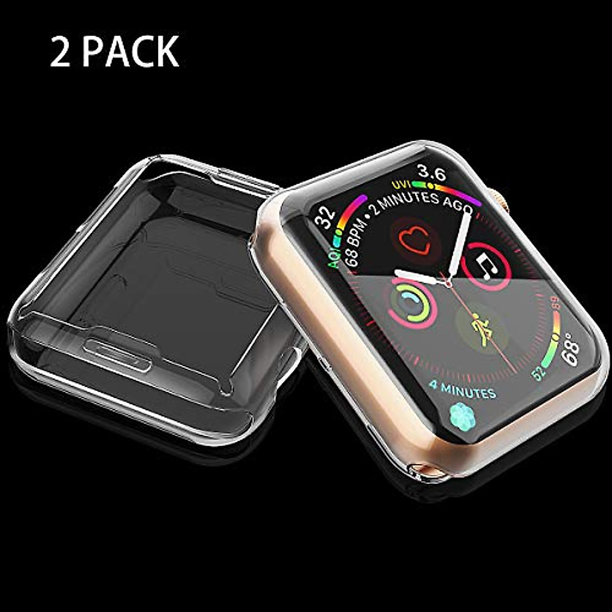 [2-Pack] Julk 40mm Case for Apple Watch Series 6 / SE / Series 5 / Series 4 Screen Protector, Overall Protective Case TPU HD Ultra-Thin Cover for iWatch, Transparent