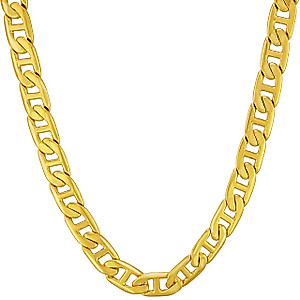 LIFETIME JEWELRY Gold Chain [ 5mm Mariner Link Necklace ] Gold Jewelry for Women and Men - 20X More Real 24k Plating Than Other Fashion Jewelry Necklaces (22)