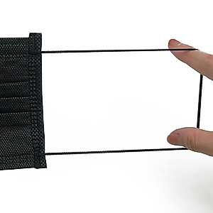 MTYX Black Disposable Face Masks 3 Ply 50PCS - Individually Wrapped - Durable - Odorless - Hygienic