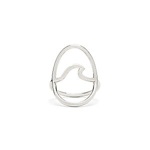 Pura Vida Silver-Plated Statement Large Wave Stackable Ring - Brass Band, Stylish Design - Size 7