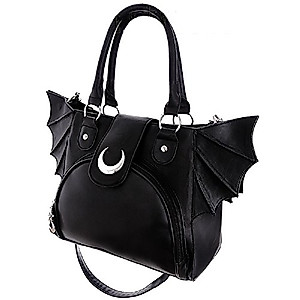 Restyle Gothic Bat Wing Crescent Moon Purse Handbag Witchcraft Wicca Punk Bag One-Size