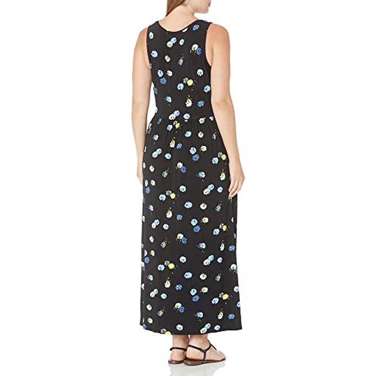 Amazon Essentials Women's Tank Waisted Maxi Dress (Available in Plus Size), Black Graphic, 3X