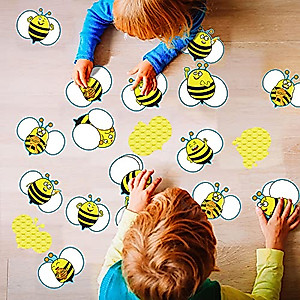 40 Pieces Bees Paper Cut-Outs for Classroom Summer Bee Theme Greeting Cutouts with Glue Point Dots Classroom Party Home Bulletin Board Decorations for Back to School Teacher's Day, 10 Designs