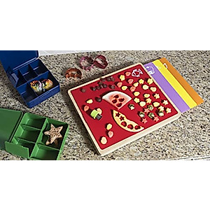 Lipper International 8889 Bamboo Wood Cutting Board with 6 Removable Color-Coded Cutting Mats, 16" x 13" x 1"