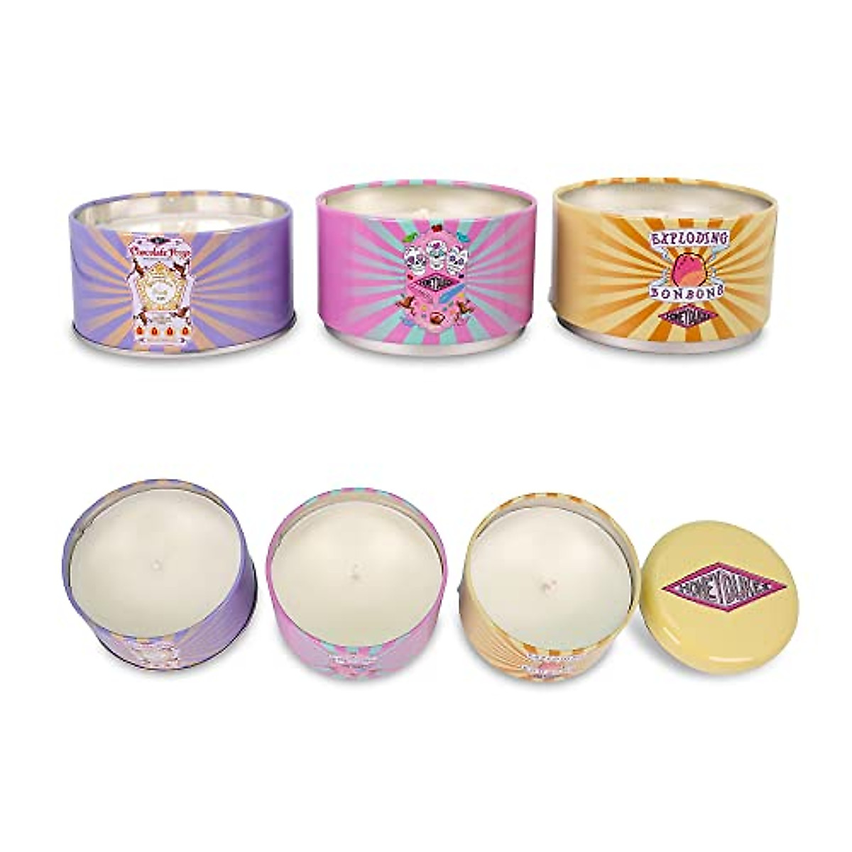 Harry Potter Honeydukes Stacking Tins Of Scented Soy Wax Candles, Set of 3 With Unique Fragrances | 25-Hour Burn Time For Cleansing | Home Decor Housewarming Essentials, Wizarding World Hogwarts Gifts