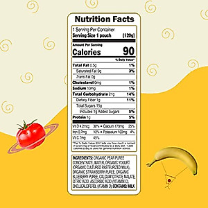 Earth's Best Organic Kids Snacks, Sesame Street Toddler Snacks, Organic Fruit Yogurt Smoothie for Toddlers 2 Years and Older, Mixed Berry, 4.2 oz Resealable Pouch (Pack of 12)