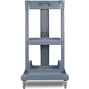 Carlisle FoodService Products Plastic Short Platform Janitorial Cart, 300 lbs Capacity, 45" x 19" x 39", Gray