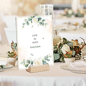 10 PCS Wood Place Card Holders,Wood Sign Holders,Table Number Holder Stands,Picture Holder,Name Card Holder for Wedding,Retail Shop,Parties, Anniversaries,Business Card Holders for Decoration,Events